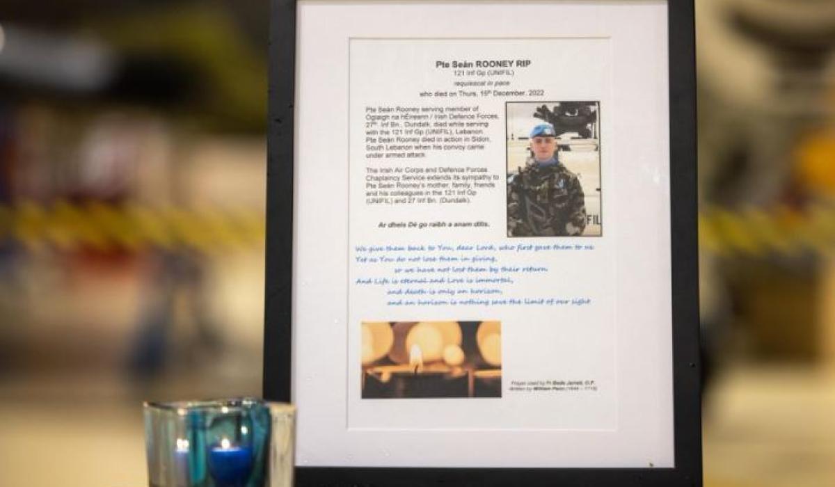 Defence Forces pay tribute to the late Private Seán Rooney on one-month ...