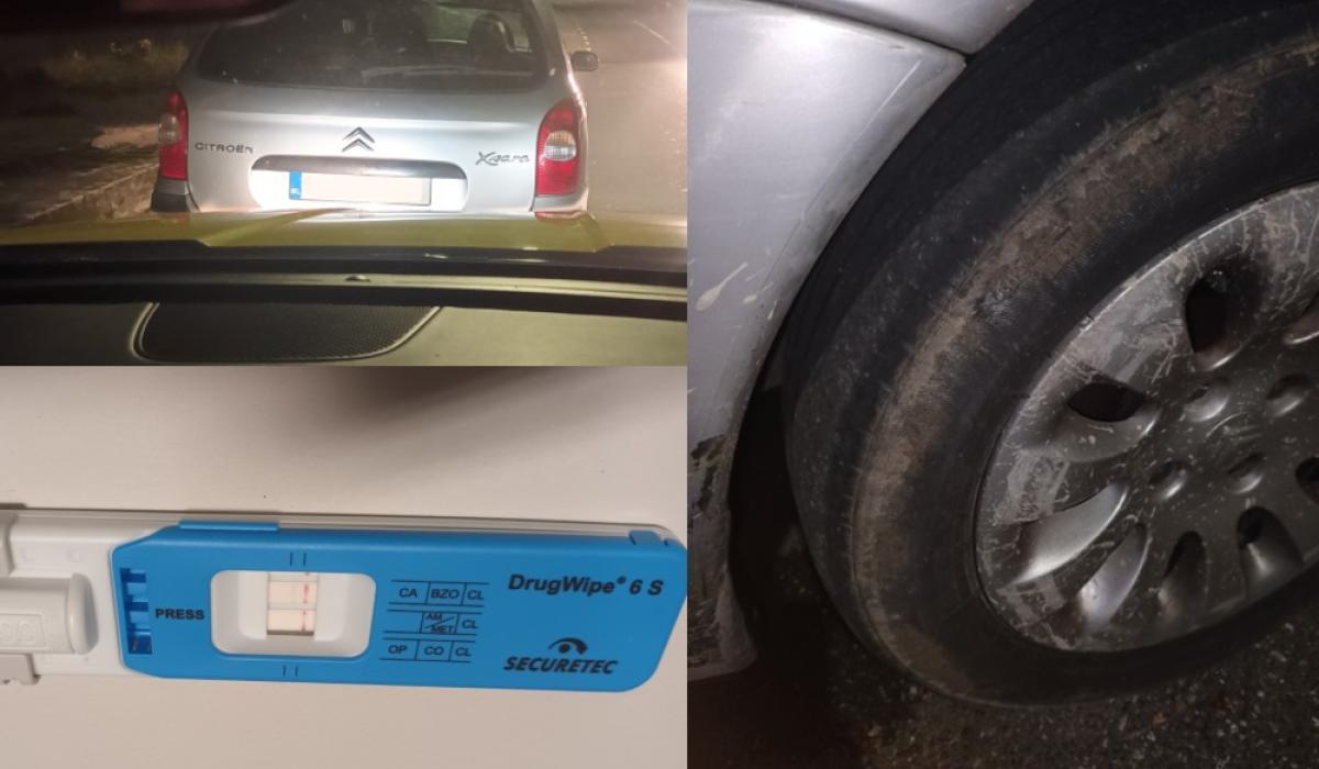 Man driving erratically in car with bald tyres also tested positive for ...