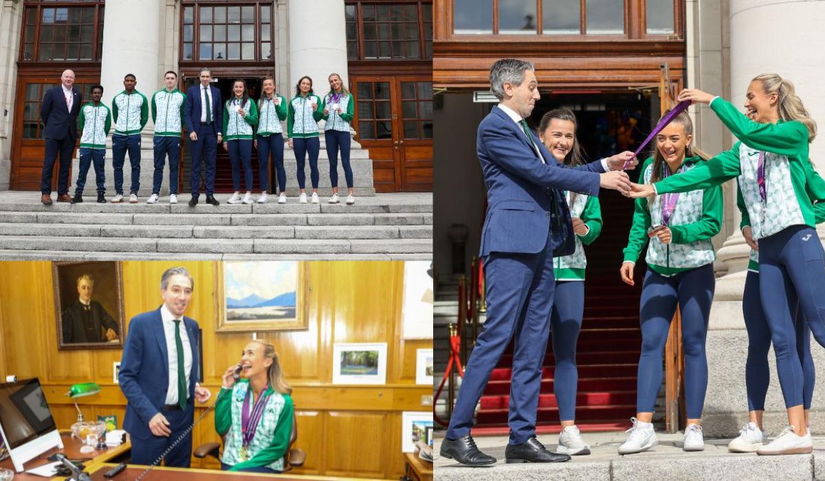 PICTURES: Irish athletes run rings around Taoiseach as he welcomes them ...