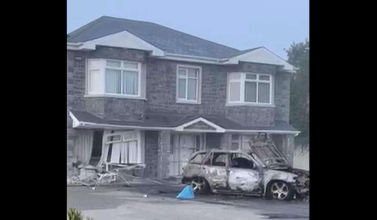 Car explodes in flames after being rammed into Limerick home as part of ...