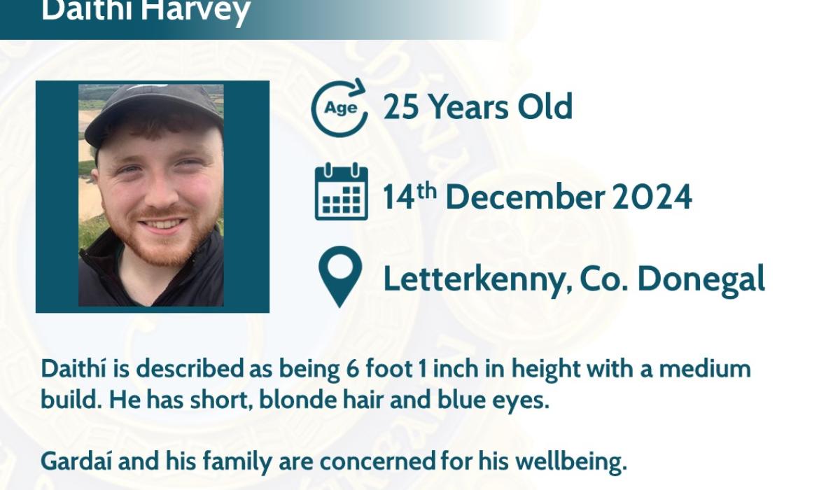ALERT: Have you seen Daithí? Gardaí appeal for missing Letterkenny man - Limerick Live