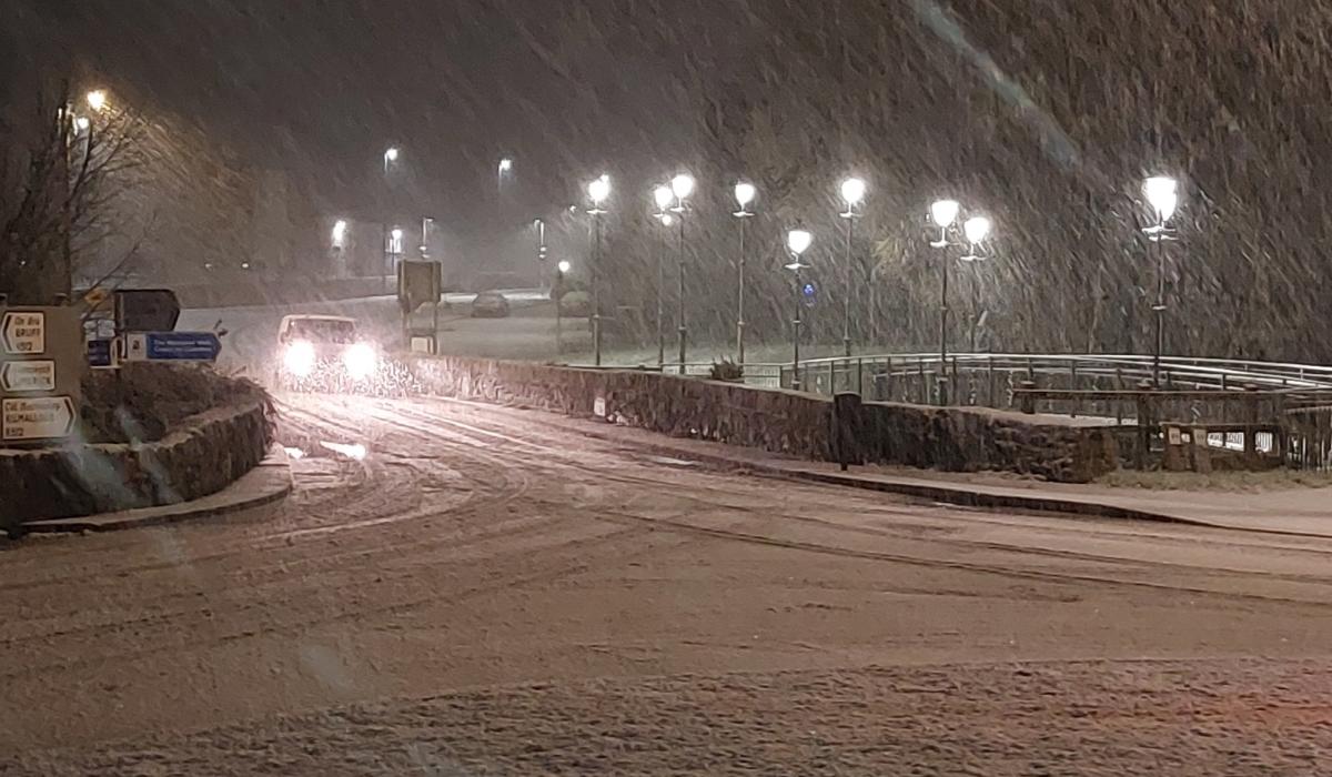 Mass-goers and other drivers see cars skid as they battle snowy roads ...