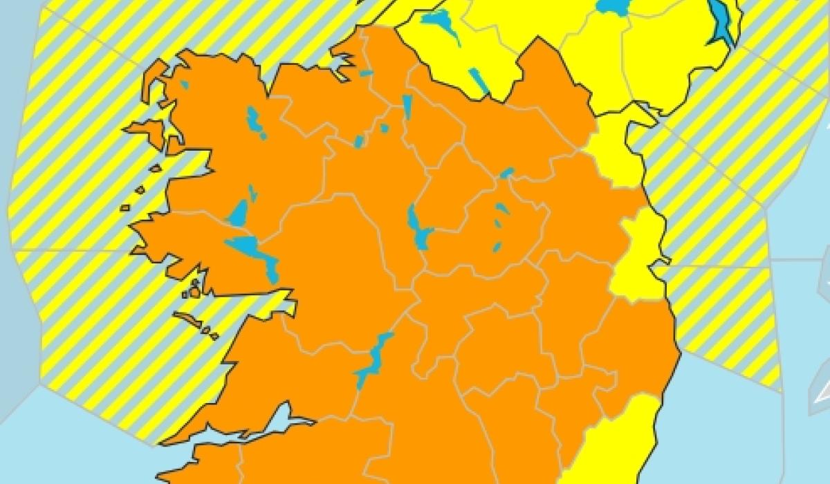 BREAKING: Met Eireann issues status orange warning for most of Ireland ...