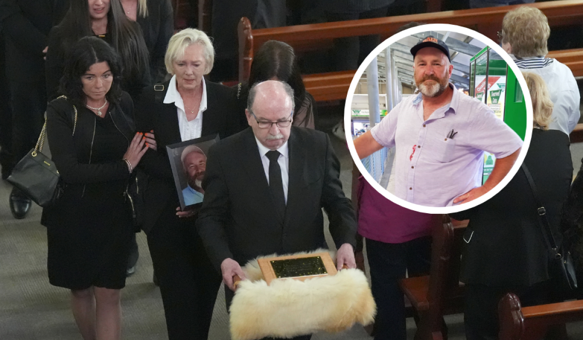 Unusual detail at Michael Gaine's funeral amid tears as murder suspect ...
