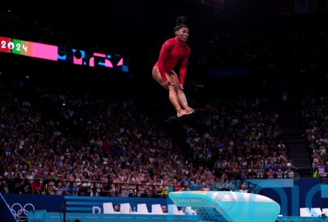 Simone Biles ‘ecstatic’ after victory in vault completes Paris gold hat ...