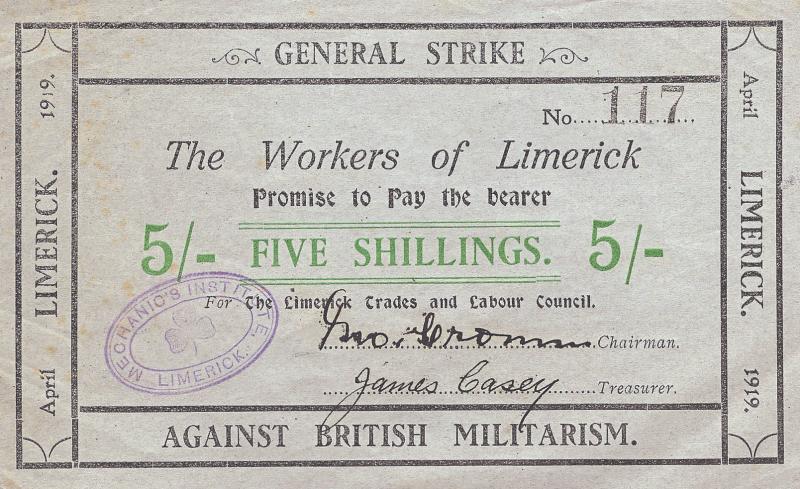 Money printed during Limerick Soviet up for auction in England ...