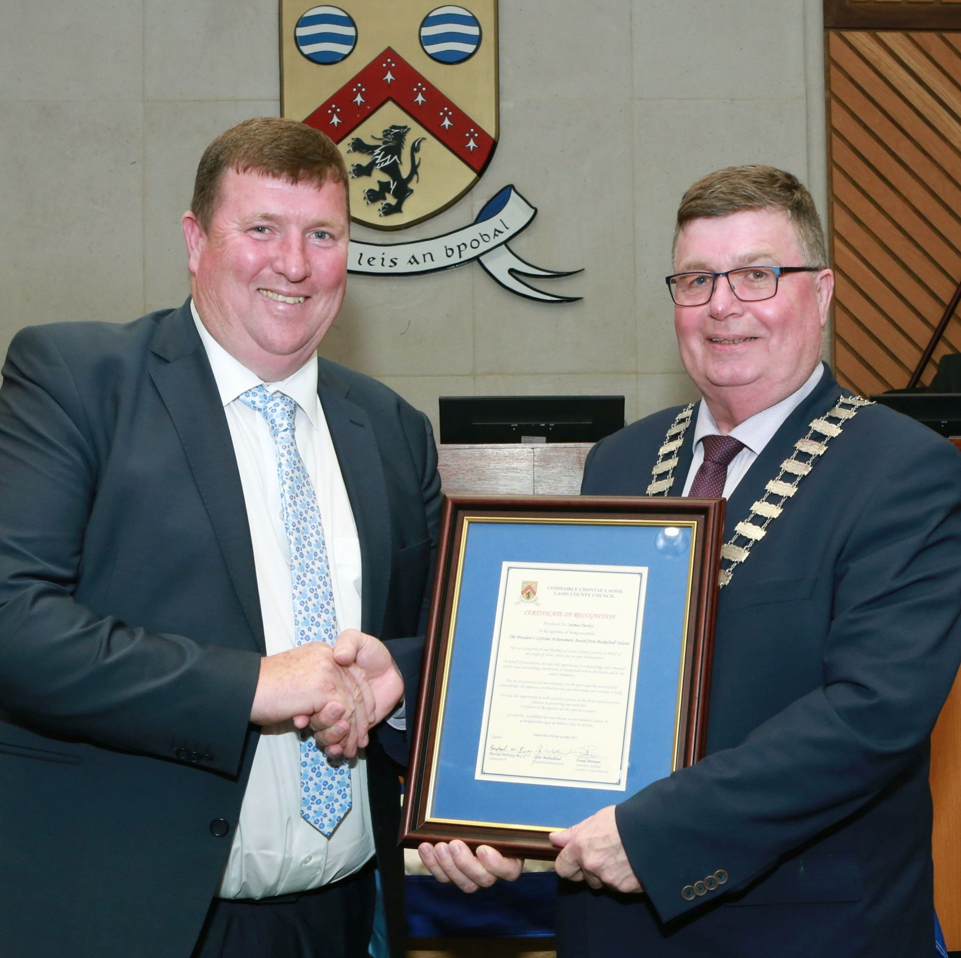 IN PICTURES: Portlaoise's 'Mr Basketball' honoured with Civic Reception ...