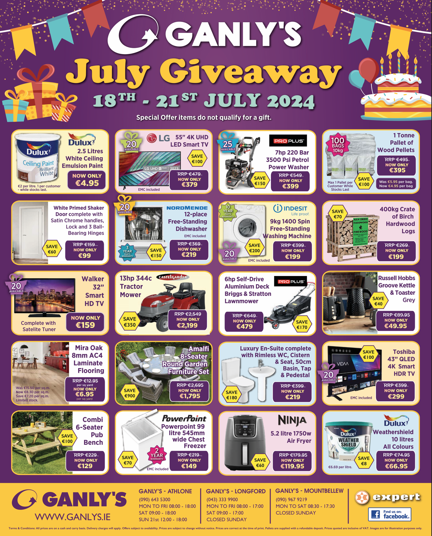 BIG SALE: Ganly's celebrating 35 years in business massive €250,000 giveaway event - Longford Live